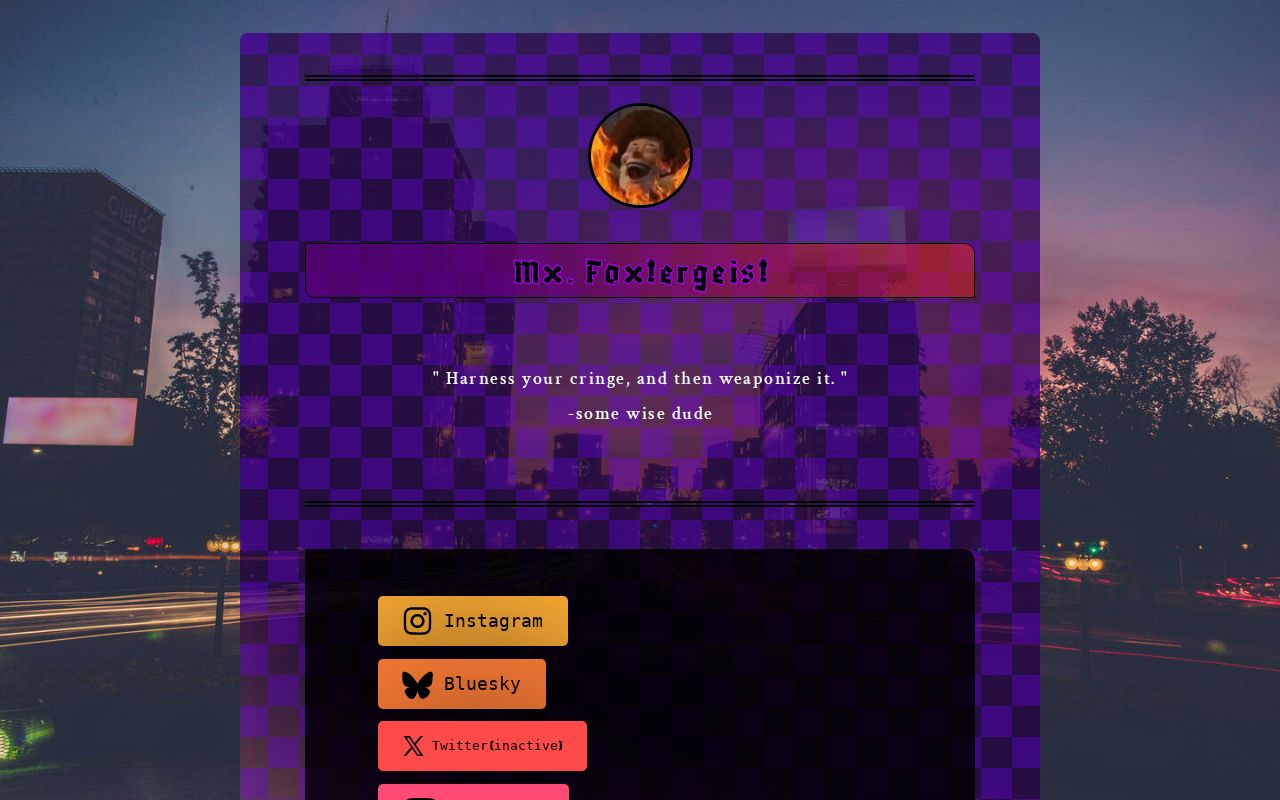 Ronnie aka Mx. Foxtergeist's carrd